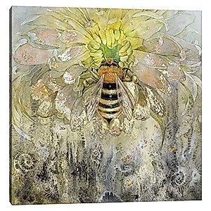 iCanvas SLW18 Bee Canvas Print by Stephanie Law, 12" x 12" x 1.5" Depth Gallery Wrapped