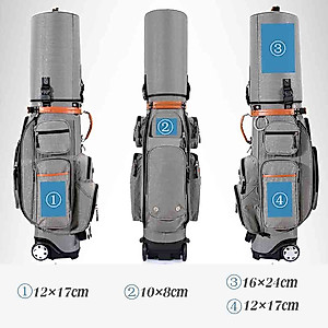 ACXZ Golf Travel Bag for Women Men with 10 Way Dividers, with Rain Cover, Cooler Pocket/Shoe Pocket, Golf Carrying Bag with Wheels, Red/Khaki/Dark Blue/Grey