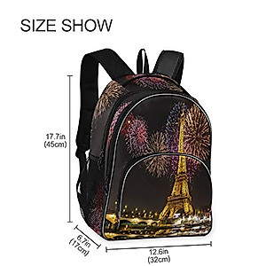 ALAZA Paris Eiffel Tower Light School Backpacks Travel Laptop Bags Bookbags for College Student