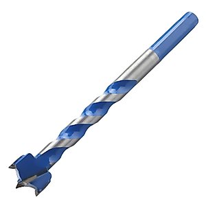 Utoolmart Forstner Drill Bits Cemented Carbide, 18mm Round Shank Woodworking Hole Saw Cutter, 125mm Length Woodworking Hole Boring Bit Blue