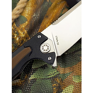 HOKC Nuker | 347-109406 | Utility Knife, Pocket Knife, EDC Knife by Official Dealer - Designed by Russian Master Aleksander Biryukov - Liner Lock, G10 Handle, Finger Flipper, Ball Bearing Pivot, Adjustable Pocket Clip, Long and Durable D2 Stainless Tool S