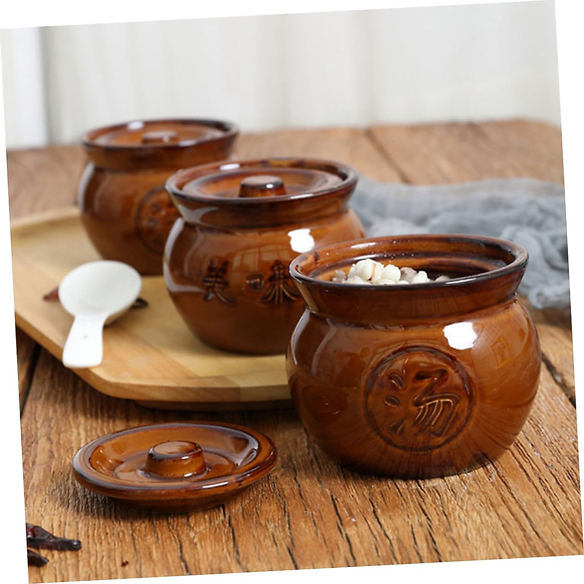 2pcs Soup Cup Household Soup Pot Ceramic Soup Pot Home Soup Pot Soup Pot with Lid Stewing Crock Soup Stew Pot Ceramic Stockpot Cooking Pot Soup Ceramic Pot Soup Maker Stock Pot