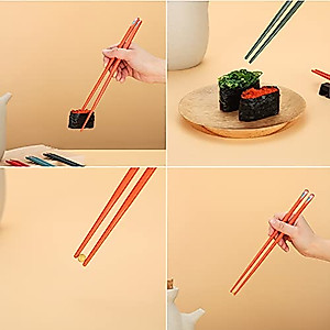 Kyraton Fiberglass Chopsticks 10 Pairs , Non Slip Reusable Chop Sticks for Food, Japanese Chinese Korean Chopsticks, Easy to Use, Dishwasher Safe, 9.5 Inch