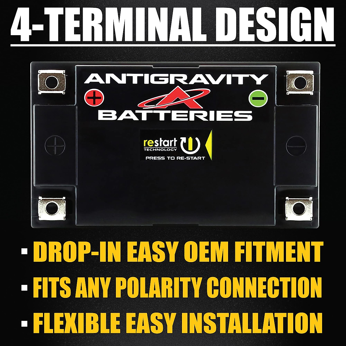 Antigravity AT7B Performance Lithium Motorcycle Powersport Battery with Built-In Jump Starting, 12V 3.5Ah Ducati, Replaces YT7B
