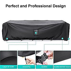 BROSYDA Patio Furniture Covers, Heavy Duty 600D Outdoor Furniture Cover Waterproof, Sectional Sofa Set Covers Table and Chair Set Covers 108" L × 82" W × 28" H