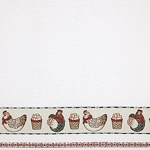 Cackleberry Home Farmhouse Kitchen Towels - Chickens and Egg Baskets Dish Towels - Terry Country Kitchen Towel Set - Chicken Decor for Kitchen - Hand Towels for Drying - 17 x 27 Inches - Set of 4