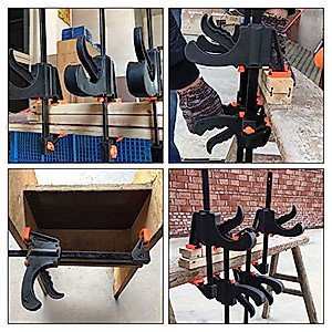 LISHINE 4 Inch Bar Clamps for Woodworking, 8 Pack Quick Grip Clamps Trigger Clamp One Handed Ratchet Clamp, Mini Small Bar Clamp for Craft