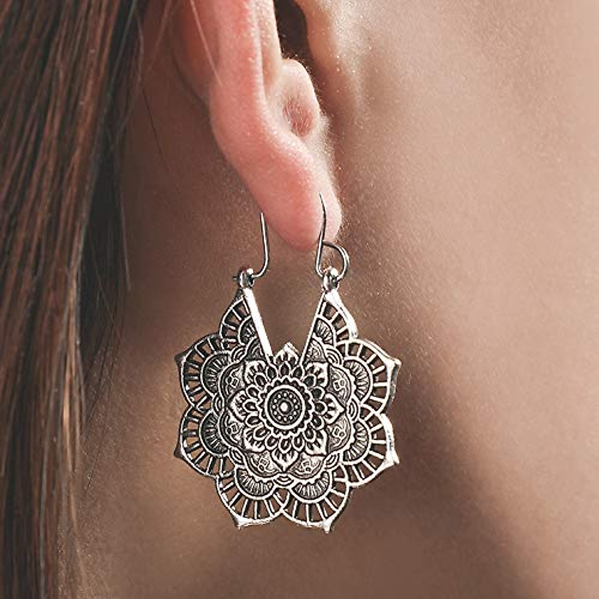 10 Pairs Drop Dangle Earrings Boho National Style Water Drop Bohemian Vintage Statement Long Dangle Earrings for Women (Style 1)