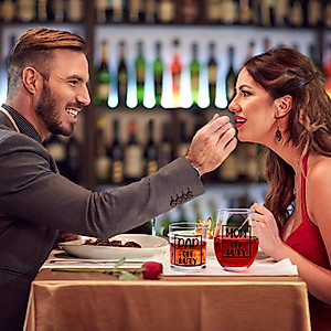 Modwnfy New Parents Gifts for Couples, Mom & Dad Off Duty Stemless Wine Glass & Whiskey Glass, New Parents Gifts First Time Parents Gifts New Mom and Dad Gifts for Mother Day Father Day Christmas