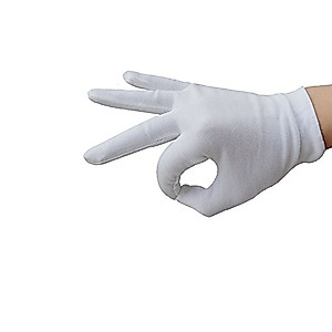 lasenersm 12Pcs/6 Pairs 8.27 Inches White Cotton Gloves Work Gloves One Size