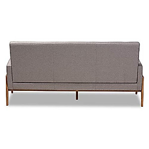 Baxton Studio Sofas, One Size, Light Grey/Walnut