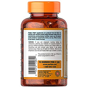 Puritans Pride Vitmain C 500 mg & E 180 mg with Rose Hips for Immune & Antioxidant Support by Puritan's Pe for Healthy Skin and Immune System Support, 100 Softgels