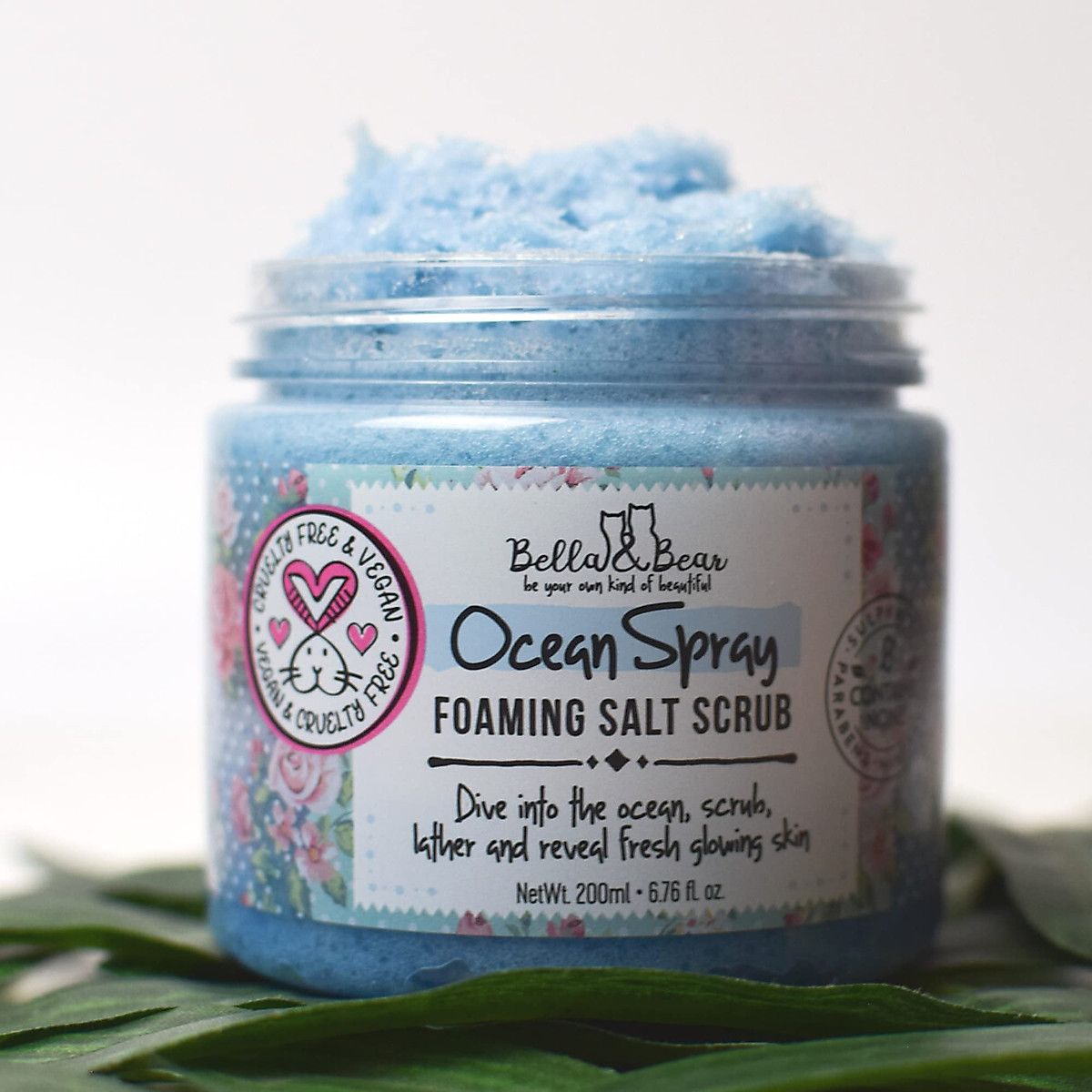Bella & Bear Ocean Spray Scrub, No Sulphates, Parabens, No Harmful Chemicals, Cruelty-Free, Vegan-Friendly, Exfoliating, 6.7oz