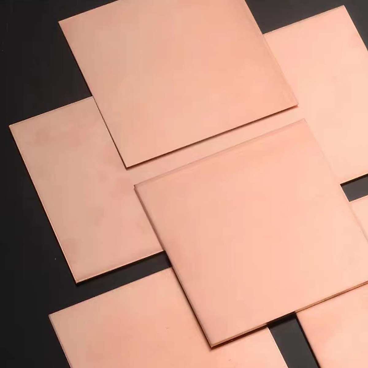 LSVERDE 4 Pcs 99.9% Pure Copper Sheet Metal, 6" x 6", 28 Gauge(0.3mm) Thickness, Double Sided Film Attached Copper Sheets Plates for Crafting, Modelers, Jewelry, Repairs, Electrical