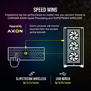 Corsair K70 PRO MINI WIRELESS RGB 60% Mechanical Gaming Keyboard - Fastest Sub-1ms Wireless, Swappable CHERRY MX Speed Keyswitches, Aluminum Frame, PBT Double-Shot Keycaps - NA Layout, QWERTY - White