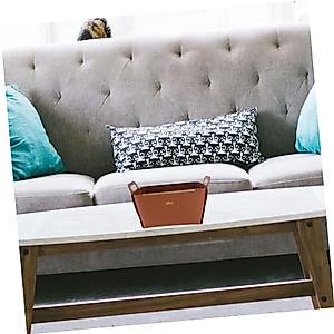 ANDRESLAD Storage Box Entryway Storage Basket Clothes Storage Basket Cosmetic Basket Sundries Storage Organizer Desktop Basket Foldable Hamper Pantry Storage Fruit Trays Basket Pu Brown