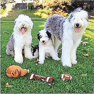 Huxley & Kent for Dogs | Football Bone (Small) | Power Plush Dog Toy with Squeaker | Funny Dog Toy | Cute Dog Toy | H&K Squeaky Dog Toy