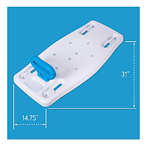 Carex Portable Shower Bench - Shower Bath Seat - Fits tub having width in the range of 19"-28". Comfortable Contoured Seating Area with 300 Pound Weight Capacity, Portable and Easy to Store