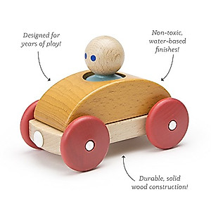 3 Piece Tegu Magnetic Racer Building Block Set, Orange