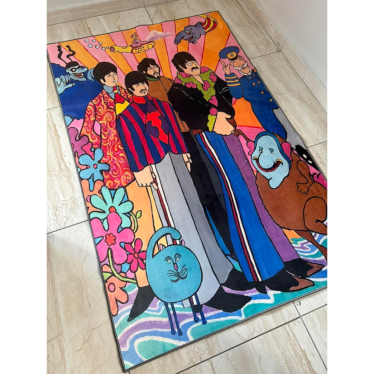 Beatles Rug, Beatles Fan Rug, Teen Room Rug, Living Room, Non-Slip Rug, Office Rug, Printed Rug, Cool Rug D639.5 (47”x70”)=120x180cm
