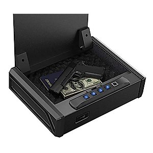 RPNB Gun Safe,California DOJ Certified,Quick-Access Pistol Safe for Multiple Handguns with Biometric Fingerprint Lock