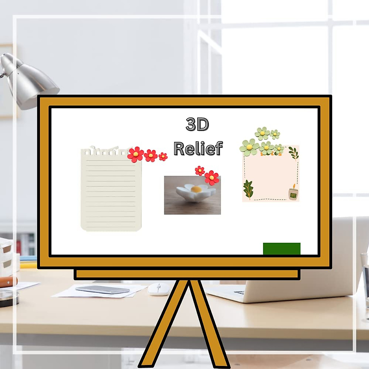 Cute Flower Fridge Magnets 20-Pack (4 Colors, 3 Sizes) 3D Strong Magnets for Fridge, whiteboards, lockers, Office. (Purple, Blue, Green, White) Set A