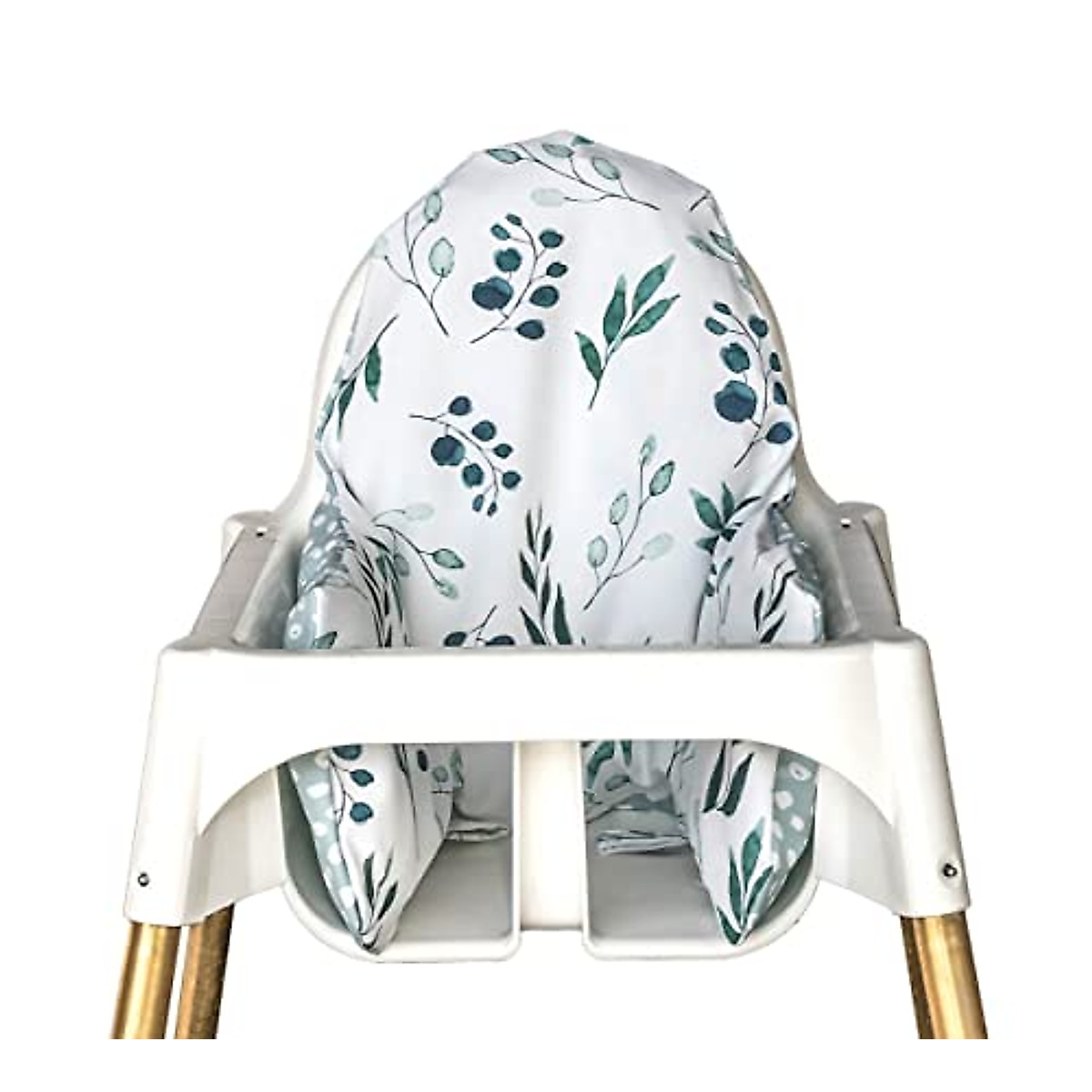 Premium High Chair Cushion Cover | Compatible with IKEA High Chair Accessories for Antilop Highchair | Reversible | Soft, Durable, Parent & Baby Approved for Baby High Chair (Sage-Dot/Greenery)