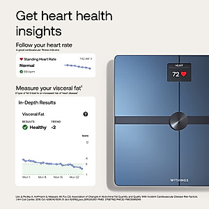 Withings Body+ Smart Wi-Fi bathroom scale - Scale for Body Weight - Digital Scale and Smart Monitor Incl. Body Composition Scales with Body Fat and Weight loss management, body scale