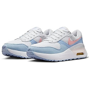 Nike Women's W Air Max System Trainers, White/Pink Bloom-Cobalt BL, 7