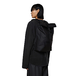 RAINS Rolltop Rucksack - Black