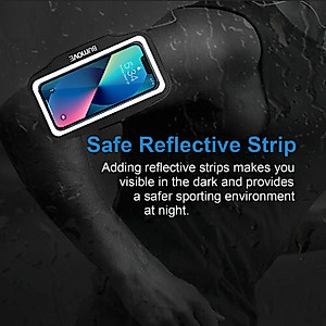 iPhone 15 Pro, 14 Pro, 15, 14 Armband, BUMOVE Gym Running Workouts Sports Phone Arm Band for iPhone 15 14 13 12 11 Pro with Card Holder (Black)