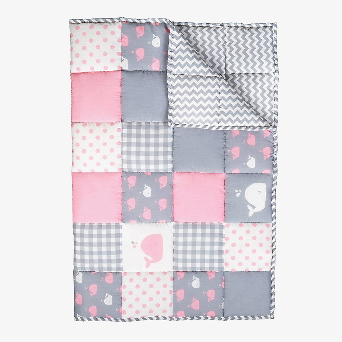 Baby Cotton Blanket - Crib Cute Fish Pattern Cradle Comforter for Newborn Babies Warm and Soft Toddler Quilt - Baby Pink - 38 X 50 in