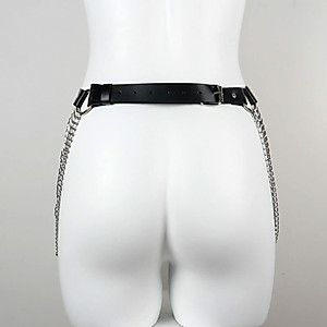 MEBCHAR Punk Leather Body Belt Suspenders Lingerie Gothic Garter Belts Party Halloween Body Chain Accessories for Women and Girls