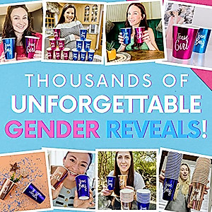 A3 DIRECT Team Boy Girl Gender Reveal Cups (12 oz, 40 Pack) - Boy or Girl Gender Reveal Party Supplies, Pink and Blue Baby Shower Decorations