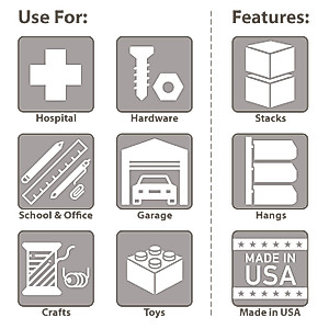 Akro-Mils 30260 AkroBins Plastic Storage Bin Hanging Stacking Containers, (18-Inch x 11-Inch x 10-Inch), Yellow, (6-Pack)