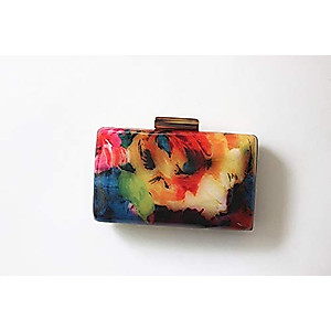 New Evening bags Acrylic Fashion Woman Luxury Flower Print Women Shoulder Bags Casual Vintage Clutch