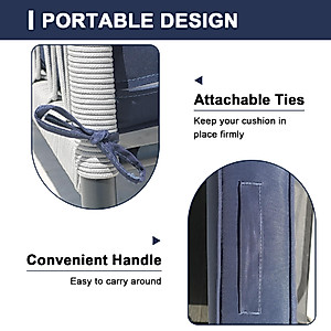 Jadoxy Outdoor Chair Deep Seating Cushions, Waterproof Patio Furniture Back & Deep Seat Cushion Set for Garden Courtyard Furniture (Blue)