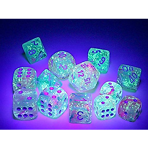 Chessex Nebula Dice Block 16mm d6 Wisteria with White Luminary (12 dice)