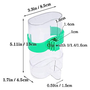 [2 Pack] Seneme Automatic Bird Water Dispenser for Cage, Birds Clear Dispenser Food Feeder, Bird Food Feeder for Cage with 1 Pcs Plastic Fruit Vegetable Feeder