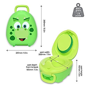 My Carry Potty - Dinosaur Travel Potty, Award-Winning Portable Toddler Toilet Seat for Kids to Take Everywhere