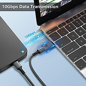 Poyiccot USB C to USB 3.1 Adapter 10Gbps, Female USB C to Male USB Adapter, USB 3.1 Type C to Type A Charger Converter OTG Fast Charging Compatible with iPhone, MacBook, Samsung Galaxy, 2Pack