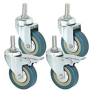 Casters Swivel casters Heavy Duty 4 Pack 75mm Swivel Castor with Brake Trolley Casters Wheels for Furniture Swivel Caster Rollers casters Workbench