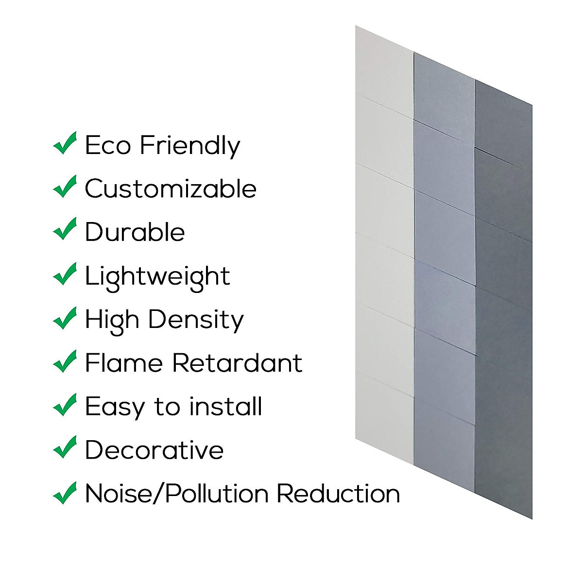 EZLALA 18 Pack Acoustic Panels High Density Diamond 3 colored White, Grey, & Dark Grey Sound Proof PET Noise Absorbing Sound Proof Wall Panels 6"x6"x0.5" Inch Thickness