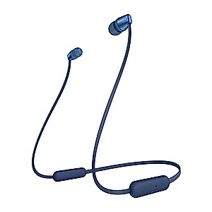 Sony WI-C310 Wireless in-Ear Headphones (Blue) with Knox Gear Earbud Tips with Case Bundle (2 Items)