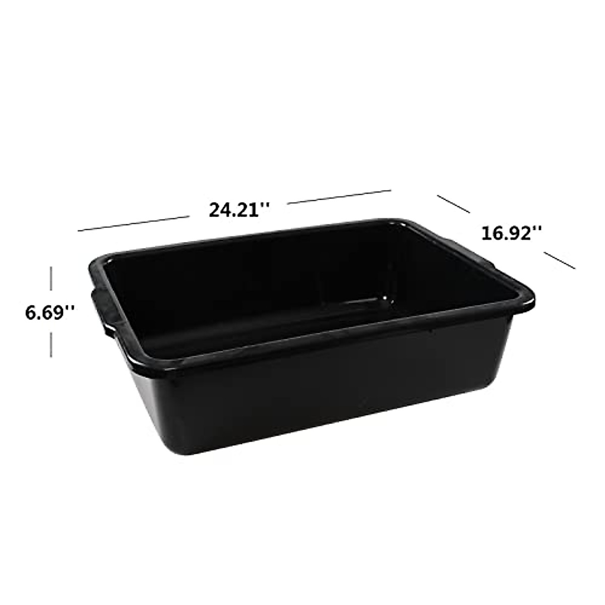 DynkoNA 4 Packs Plastic Utility Bus Box, 32 Liter Bus Tub Commercial Wash Basin Tote