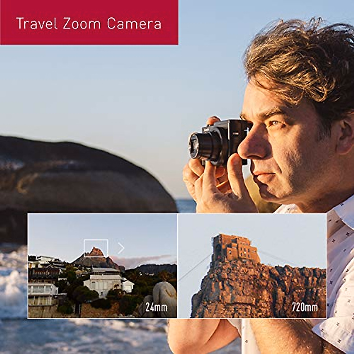 Panasonic LUMIX ZS80 20.3MP Digital Camera, 30x 24-720mm Travel Zoom Lens, 4K Video, Optical Image Stabilizer and 3.0-inch Display – Point & Shoot Camera with Lecia Lens- DC-ZS80S (Silver), Black