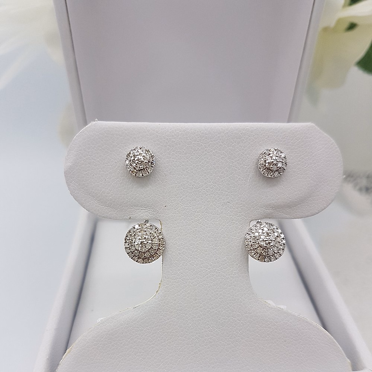 Dazzlingrock Collection 0.55 Carat (ctw) Round White Diamond Ladies Stud Earrings Jackets Set 1/2 CT, Sterling Silver
