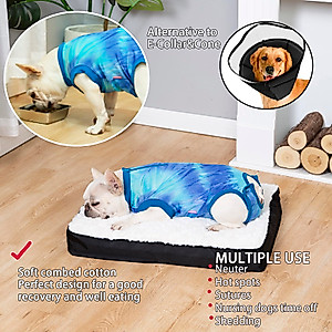 Wabdbaly Dog Surgery Recovery Suit Male Neuter Large Onesie,Tie Dye Blue XX-Large