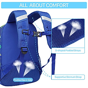 Bagseri Kids Clear Backpack Boys - 15 Inch Kids Backpacks for School Safe and Lightweight Spinal Protection Bookbag for Boys Clear Bookbag for Kids Aged 3 to 7, Black Dinosaur