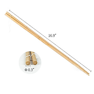 Naturoom 17 Inches Cooking Chopsticks, Set of 4 Pairs, Extra Long Bamboo Serving Chopsticks, Frying chopsticks, Hot Pot Chopsticks, Brown